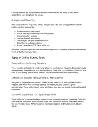 Choosing the Right Online Survey Tool Made Simple | PDF