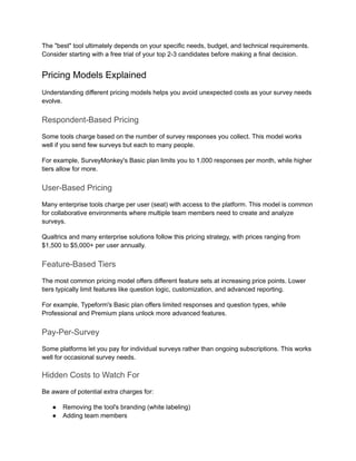 Choosing the Right Online Survey Tool Made Simple | PDF