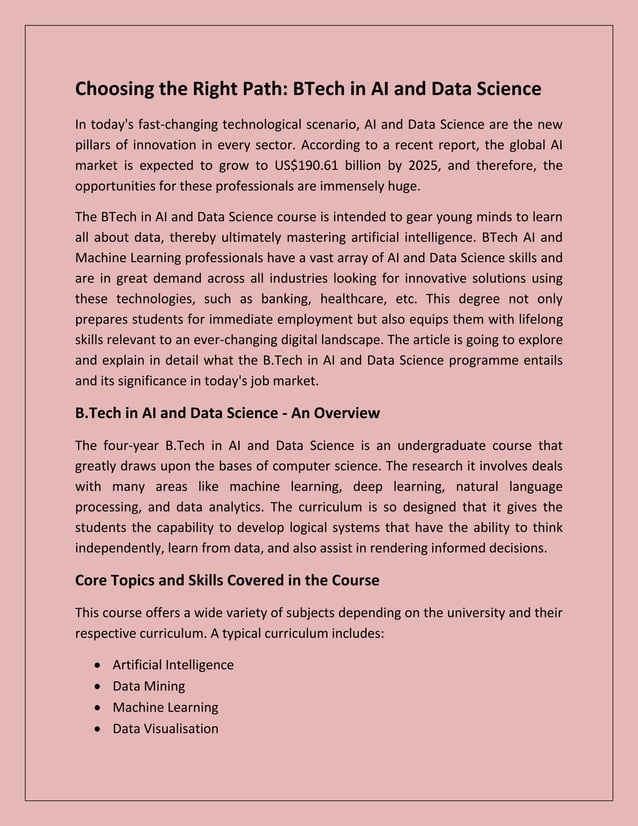 Choosing the Right Path BTech in AI and Data Science.pdf Choosing the Right Path BTech in AI and Data Science.pdf
