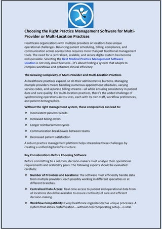 Choosing the Right Practice Management Software for Multi-Provider or ...