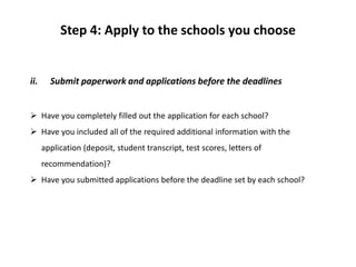 Choosing the right school! | PPT