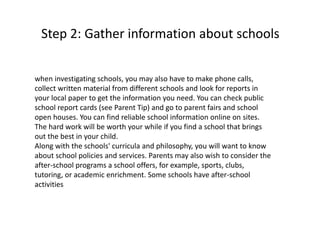 Choosing the right school! | PPT