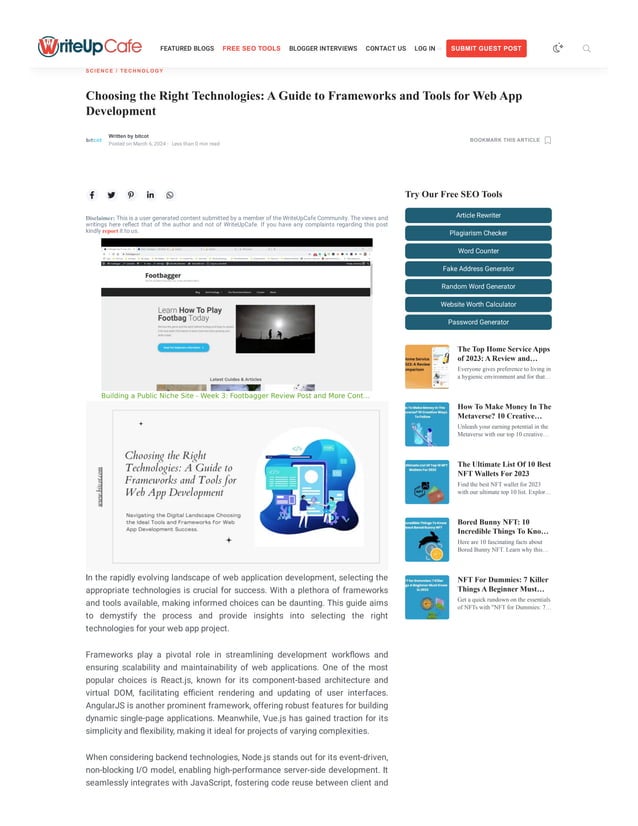 Choosing the Right Technologies A Guide to Frameworks and Tools for Web ...