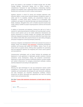 Choosing the Right Technologies A Guide to Frameworks and Tools for Web ...