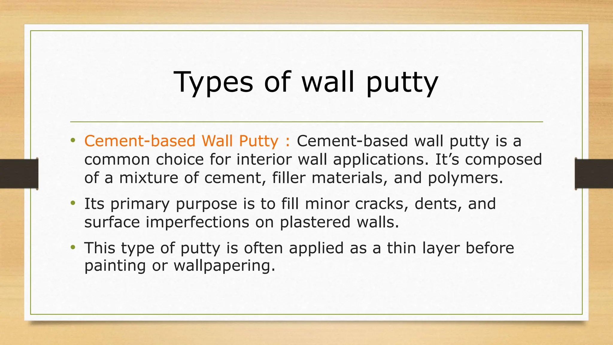 Choosing the Right Wall Putty and Applying It.pptx | Home Improvement ...