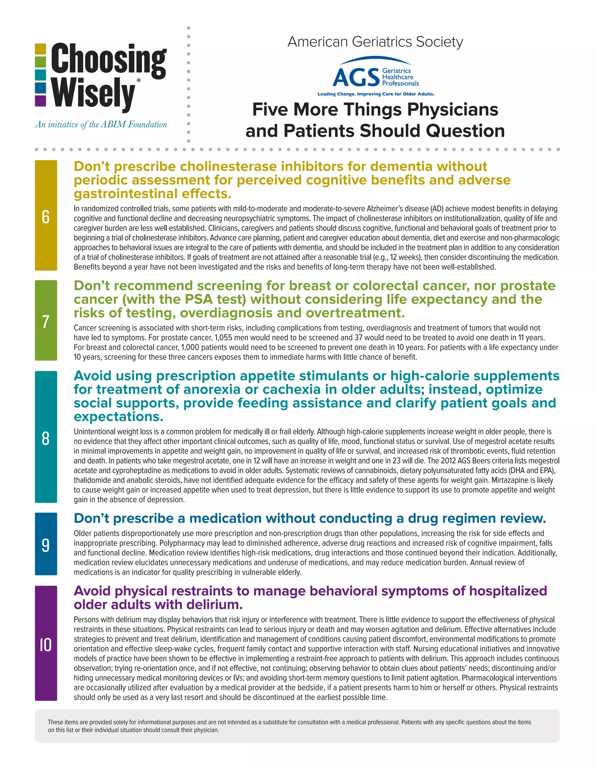 Choosing wisely list2 | PDF
