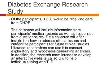CHOP Hosts Type 1 Diabetes Exchange Research Study