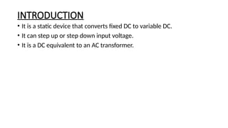 Choppers - DC to DC converters - Power Electronics | PPTX