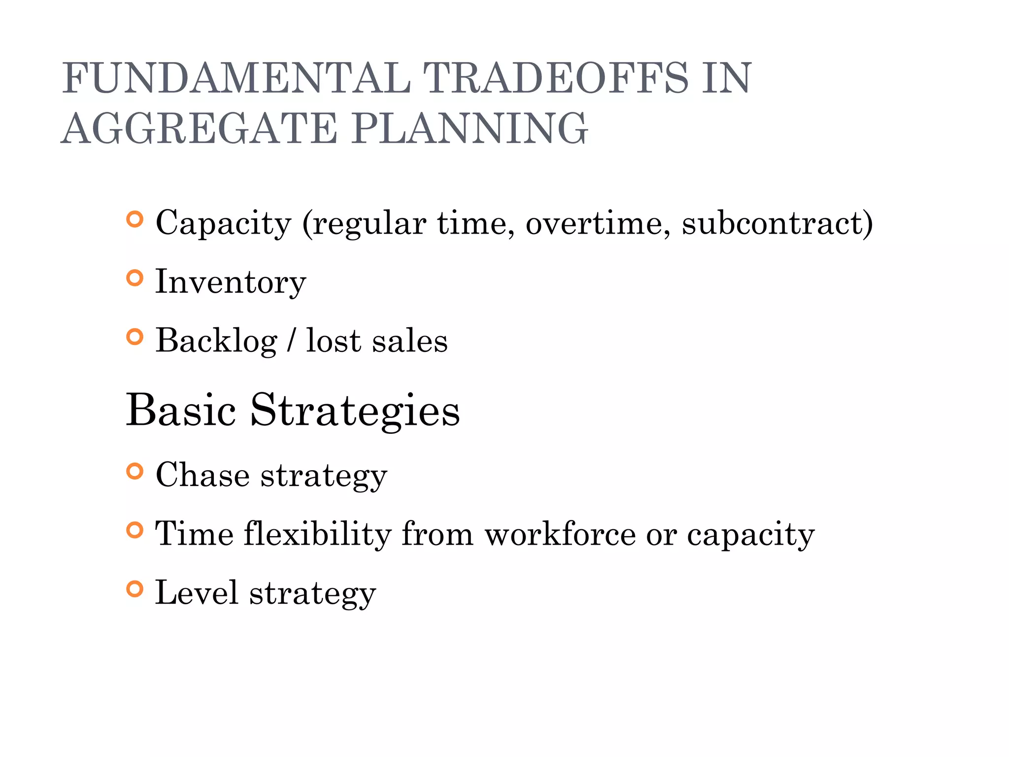 aggregate planning in the supply chain | PPT