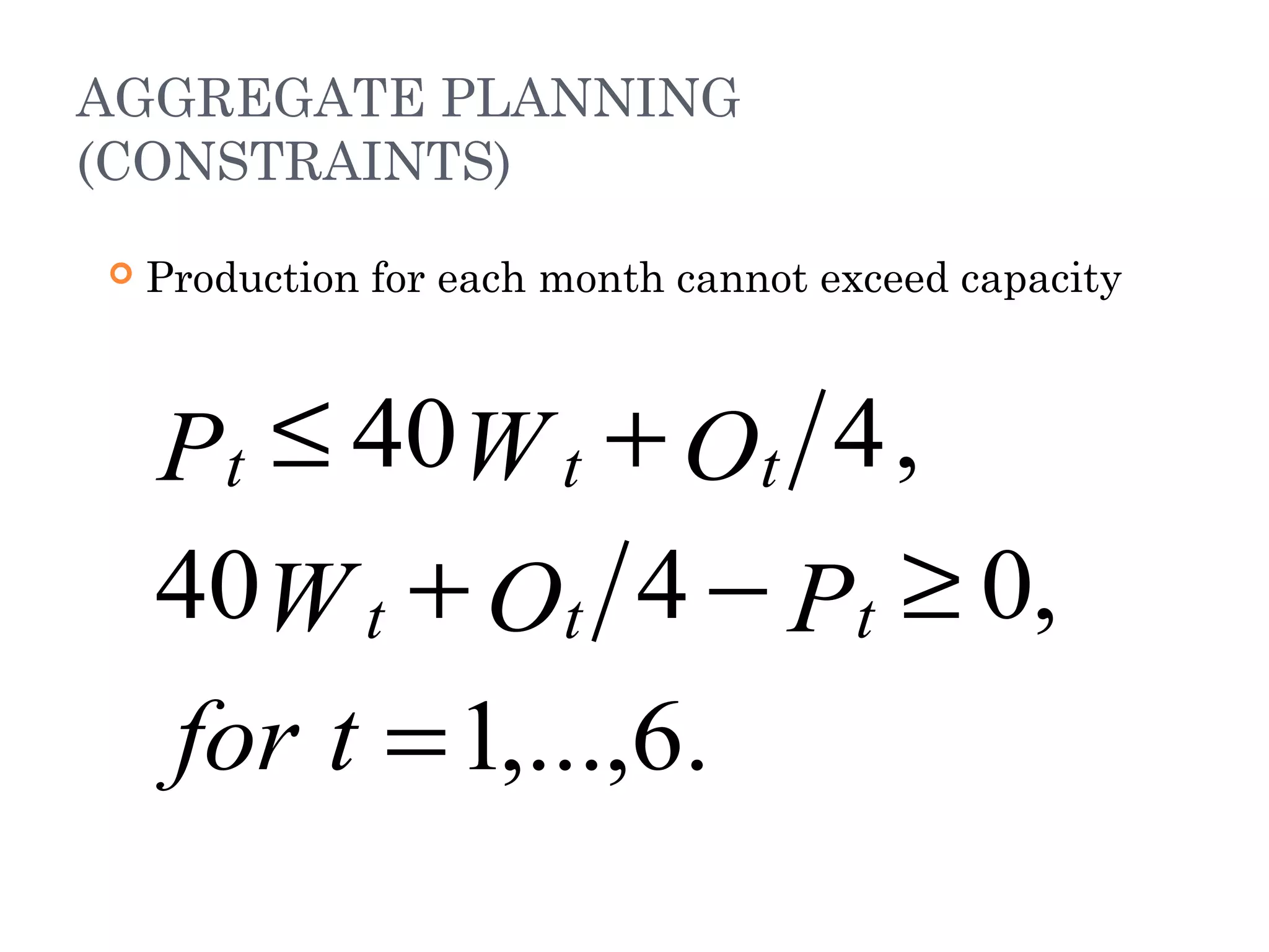 aggregate planning in the supply chain | PPT