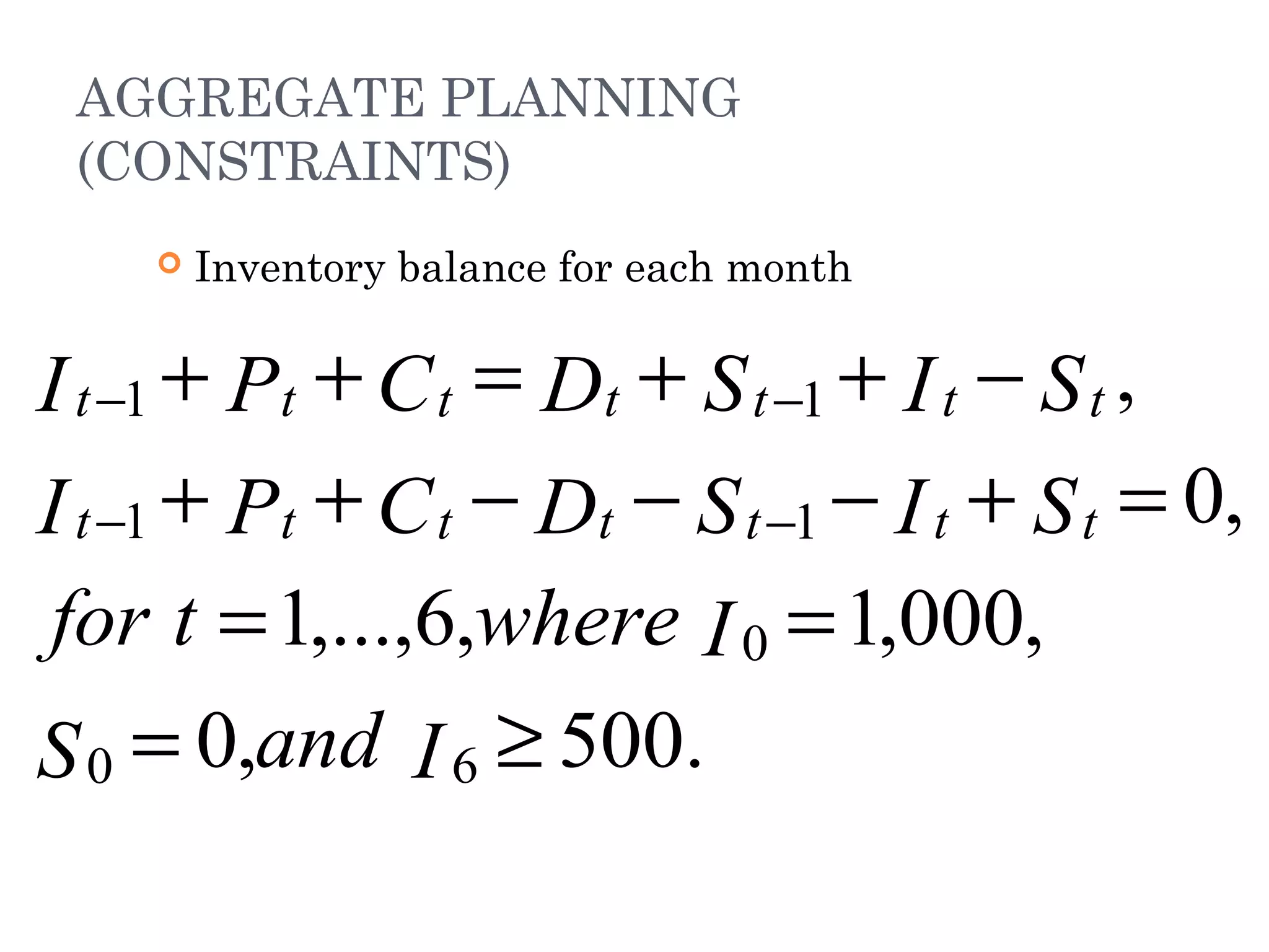 aggregate planning in the supply chain | PPT