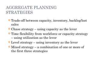 aggregate planning in the supply chain | PPT
