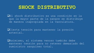 TIPOS DE CHOQUE, CALSIFICACION Y MANEJO PEDIATRICO | PPTX