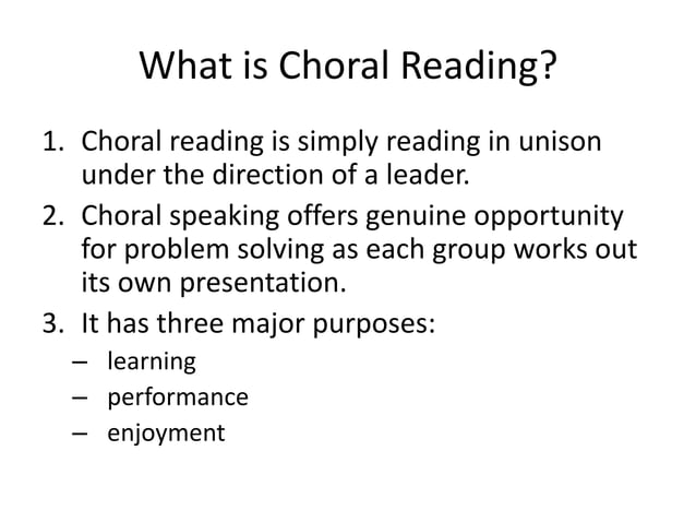 Choral Reading | PPTX
