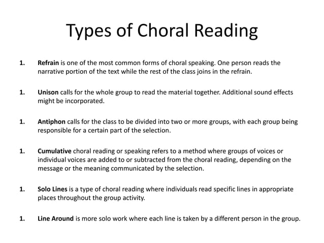 Choral Reading | PPTX