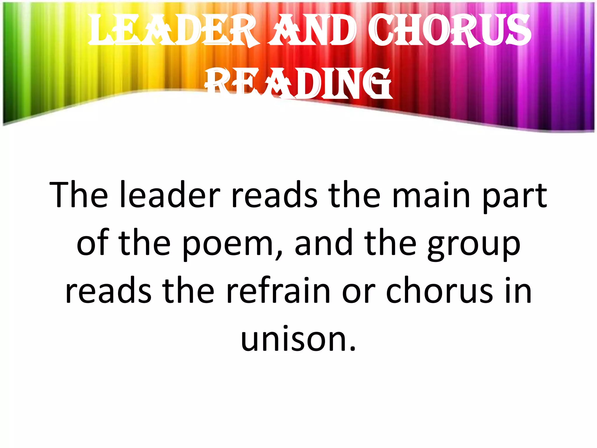 Choral reading (for ECE) | PPTX