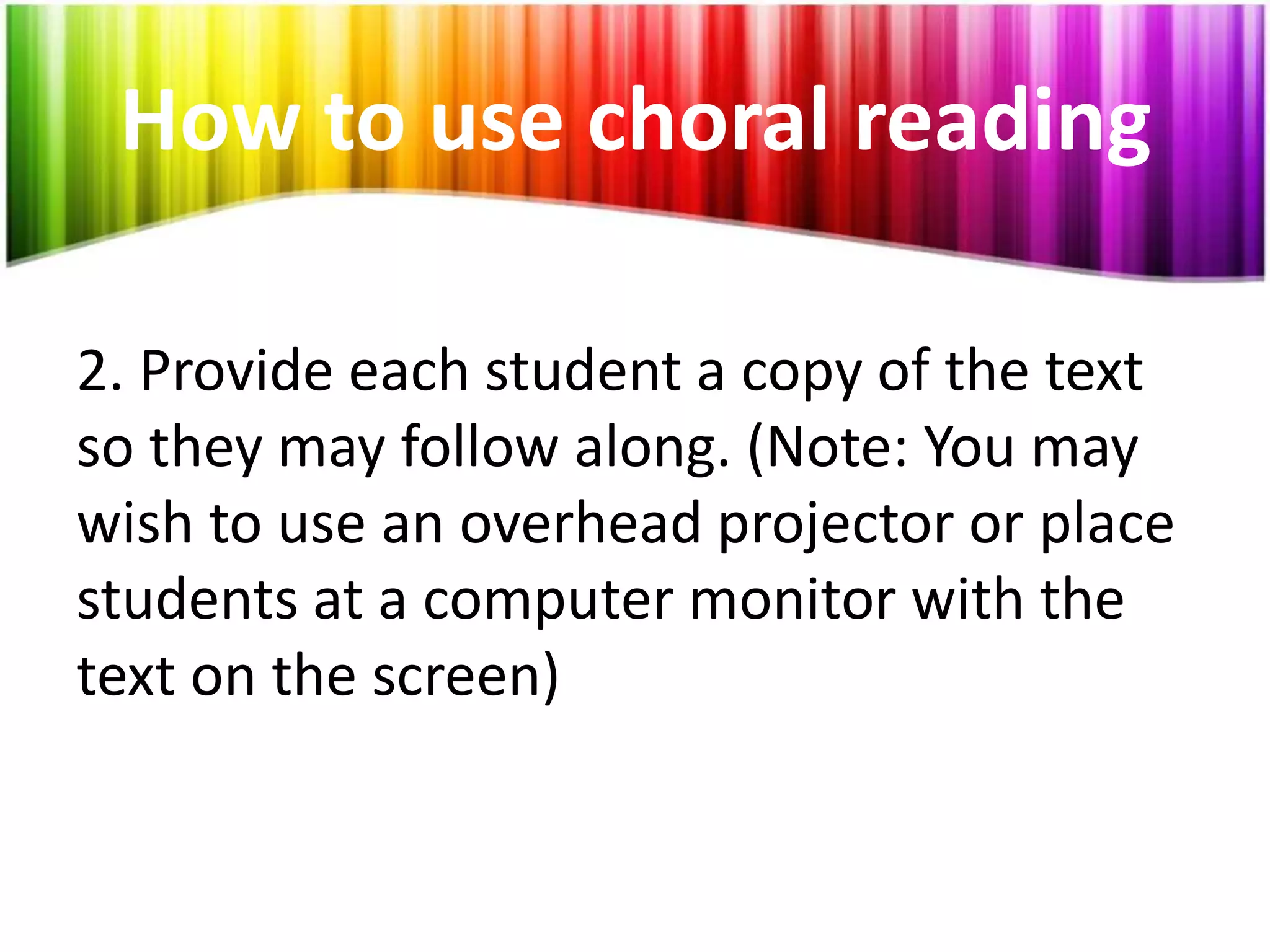Choral reading (for ECE) | PPTX