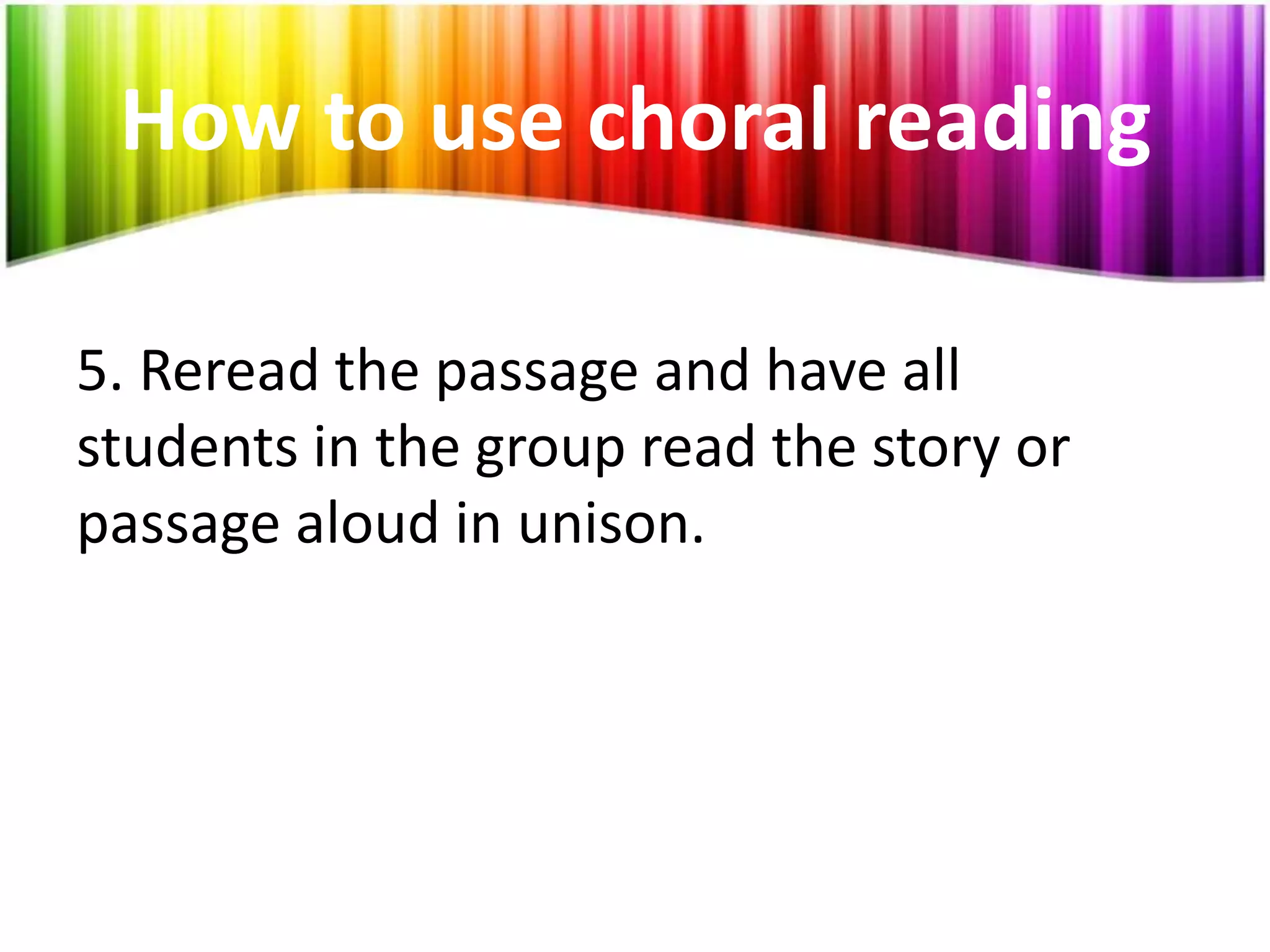Choral reading (for ECE) | PPTX