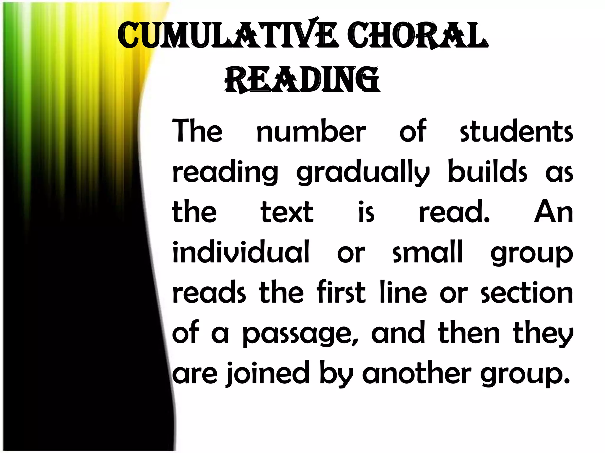 Choral reading (for ECE) | PPTX