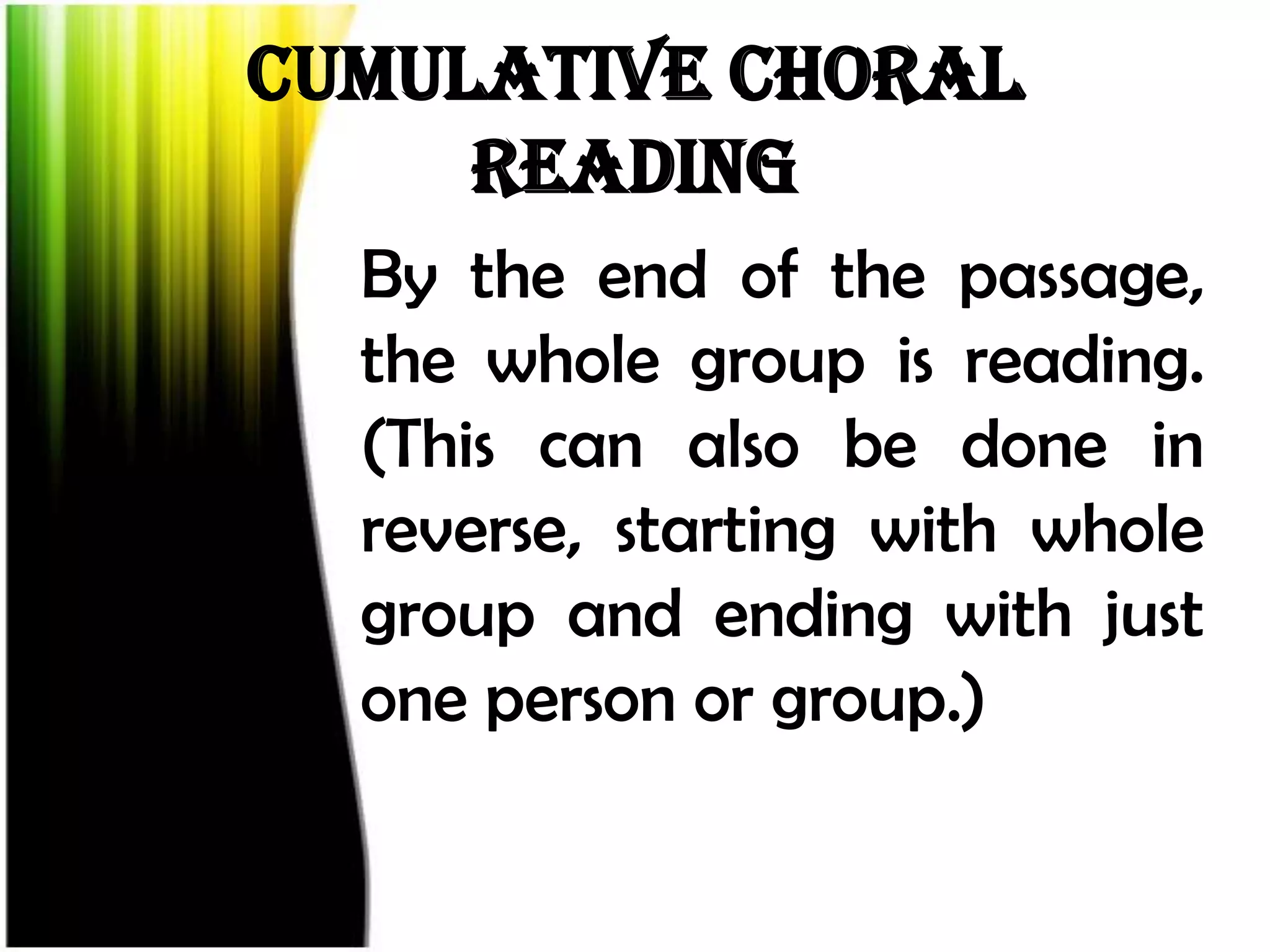 Choral reading (for ECE) | PPTX