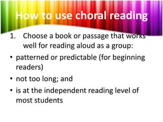Choral reading (for ECE) | PPTX