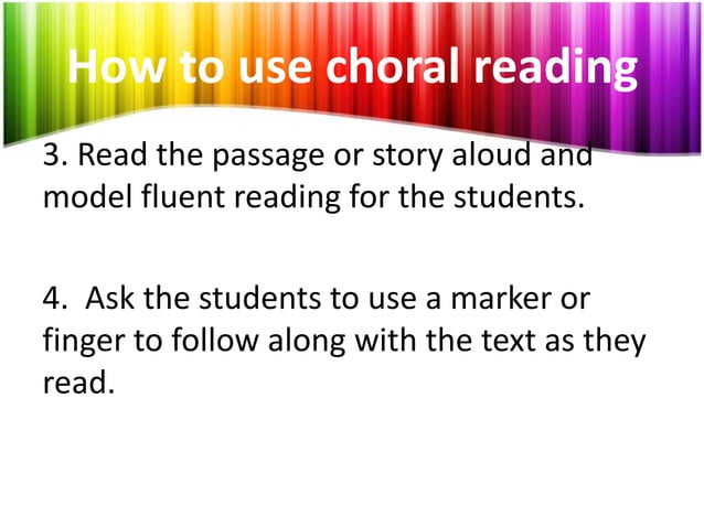 Choral reading (for ECE) | PPTX