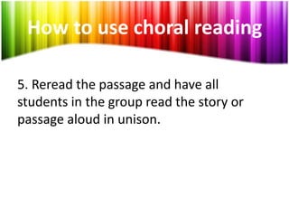 Choral reading (for ECE) | PPTX
