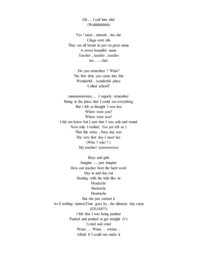 Choral speaking text | DOCX | Professional School | Postgraduate Education