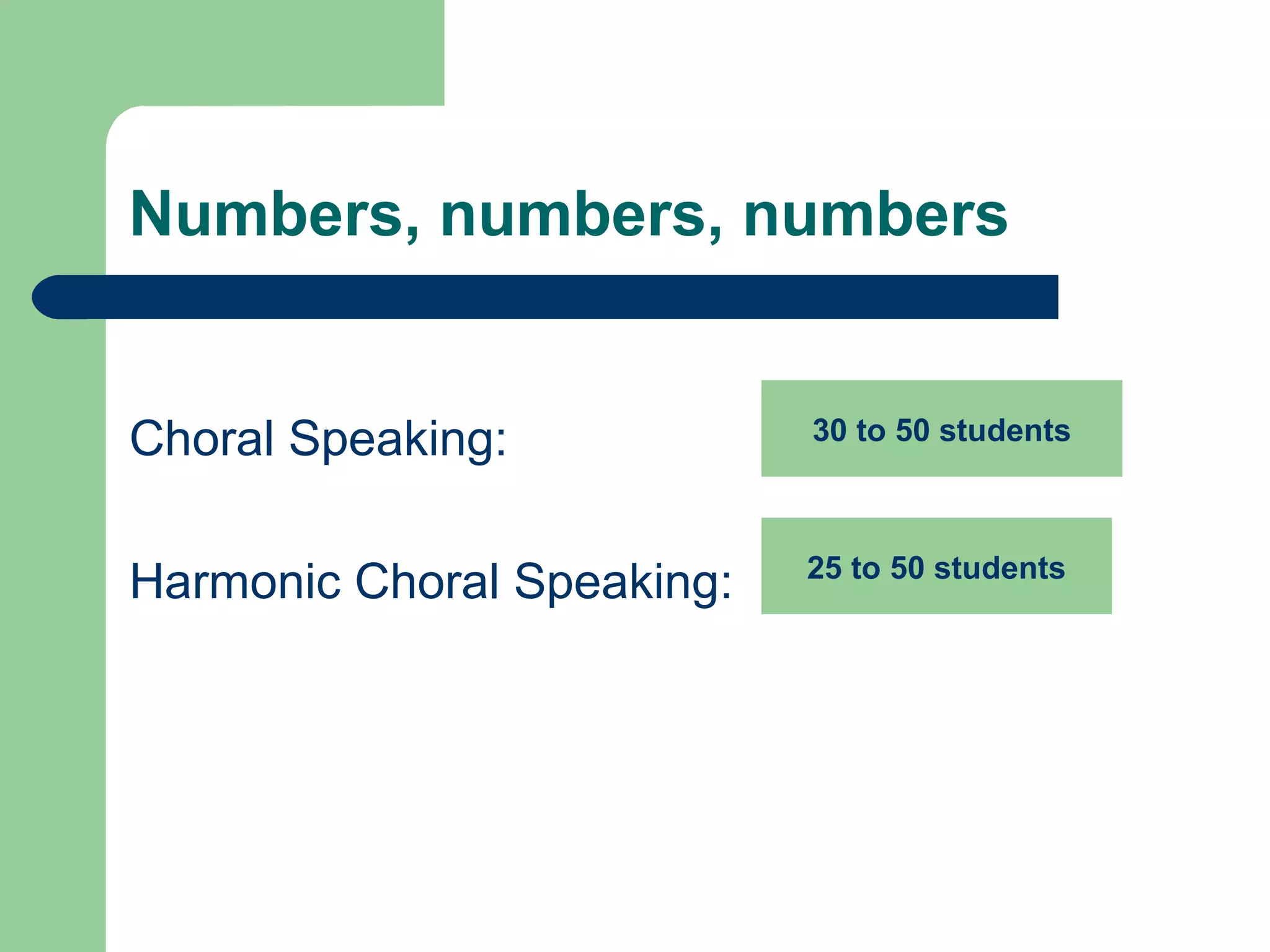 Choral speaking workshop | PPT
