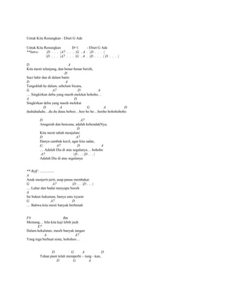 Chord ebiet g ade | PDF