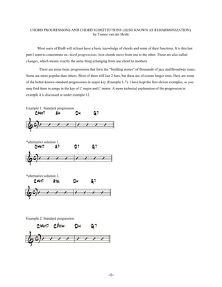 Chord progressions and substitutions jazz reharmonization_-_Tonnie Van ...