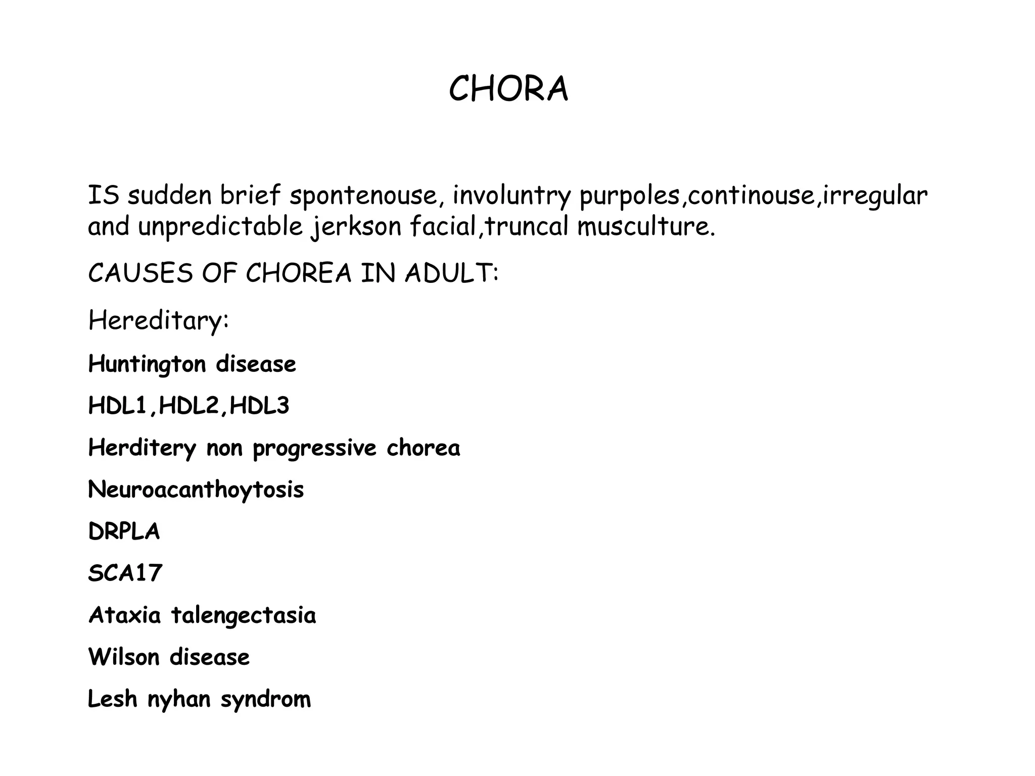 Chorea | PPT