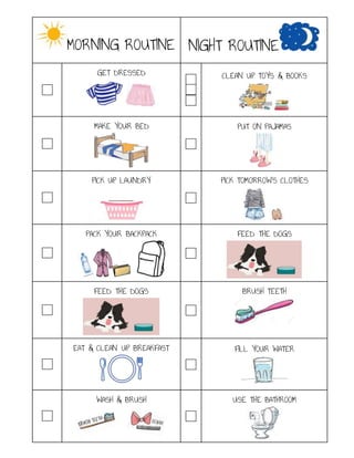 Chore routine chart