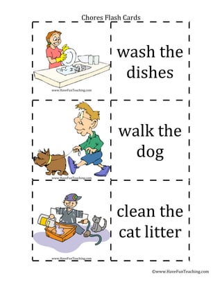 Chores flash-cards | PDF