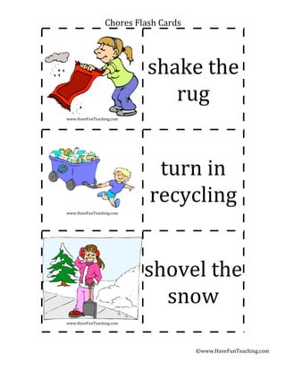 Chores flash-cards | PDF