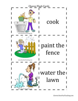 Chores flash-cards | PDF