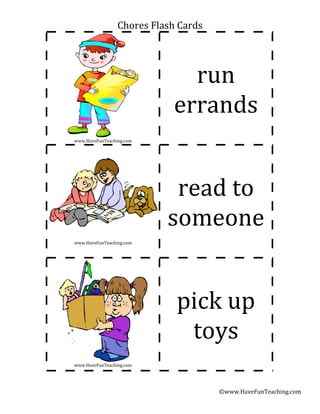 Chores flash-cards | PDF