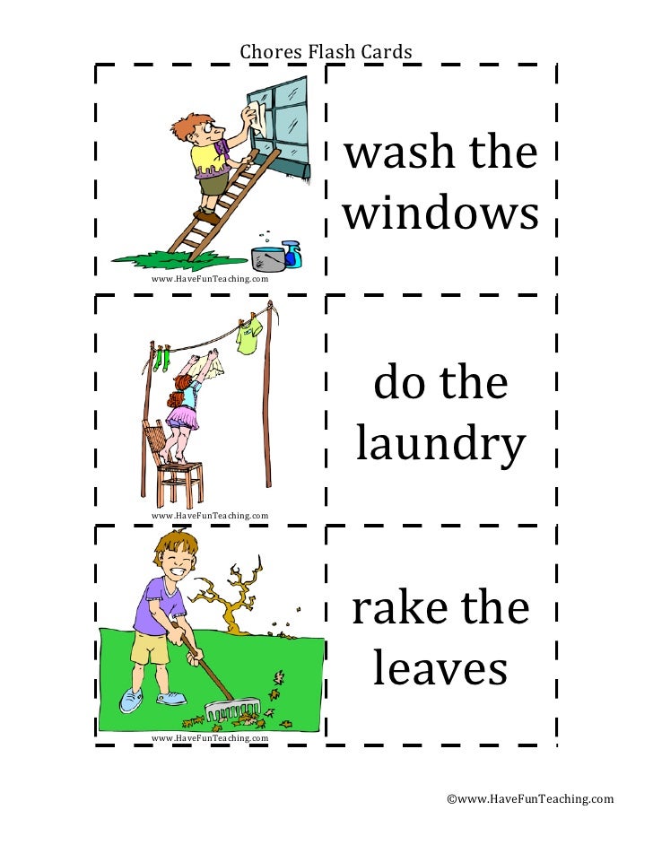 Chores flash-cards