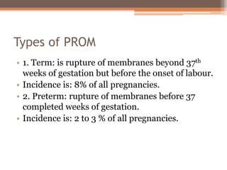 Chorioamnionitis and PROM - Nahrain University | PPTX