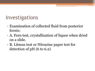 Chorioamnionitis and PROM - Nahrain University | PPTX