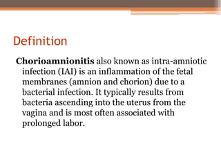 Chorioamnionitis and PROM - Nahrain University | PPTX