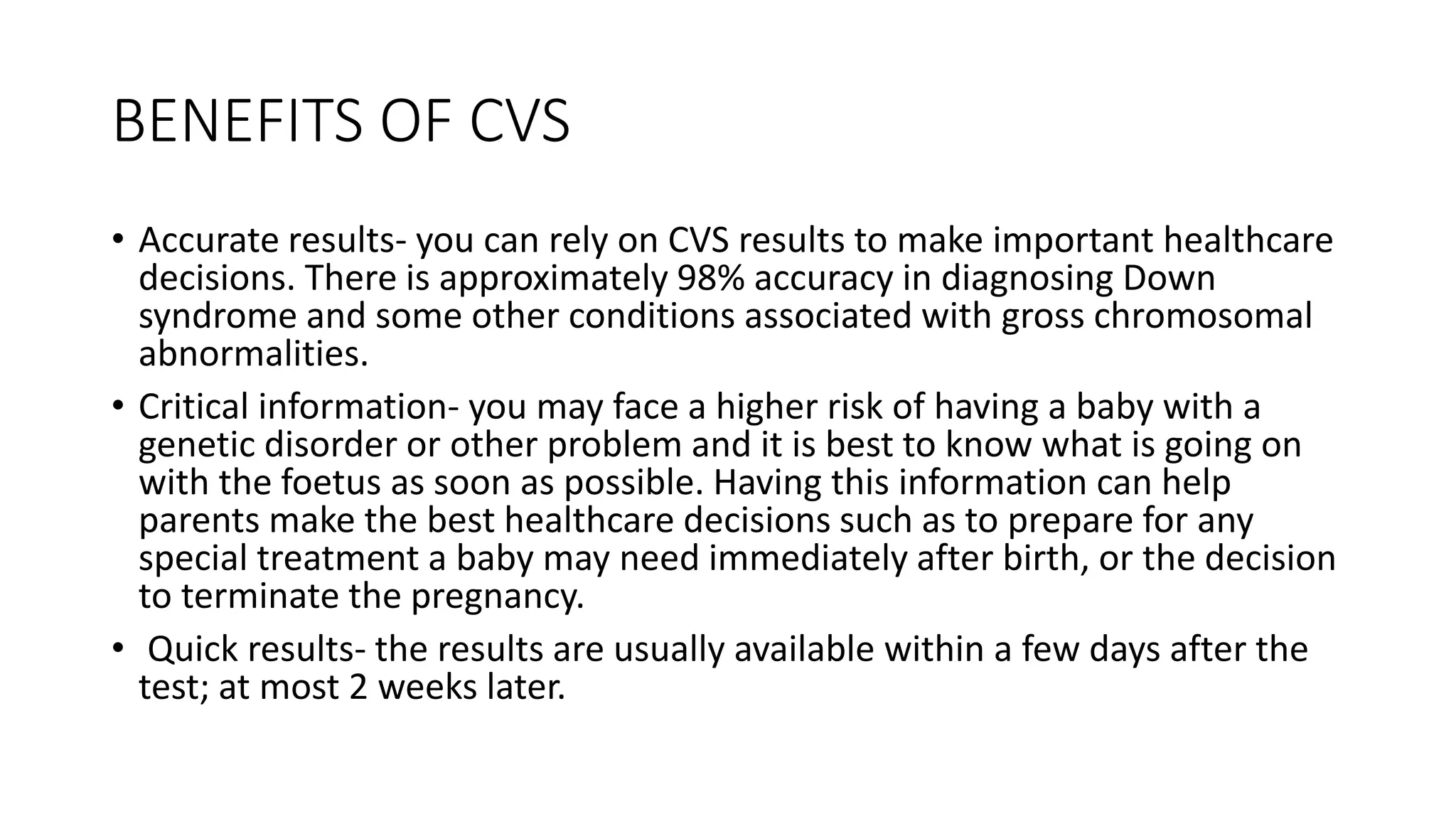 CHORIONIC VILLUS SAMPLING (CVS) Group Presentation.pptx
