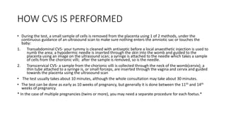 CHORIONIC VILLUS SAMPLING (CVS) Group Presentation.pptx