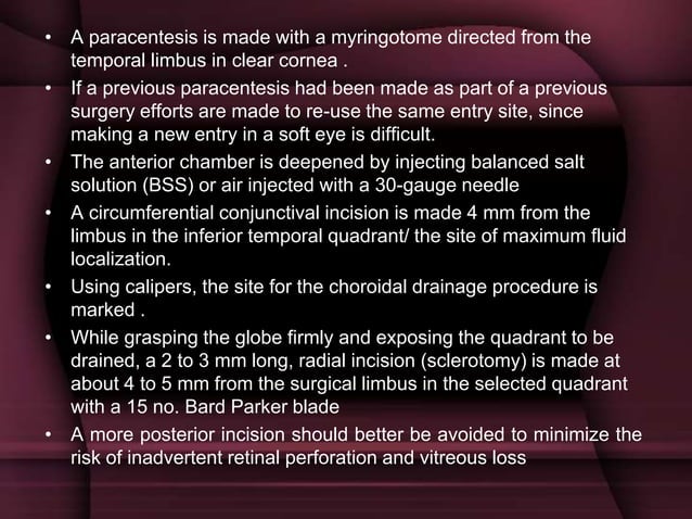 Choroidal detachment | PPTX | Eye and Vision Conditions | Diseases and ...