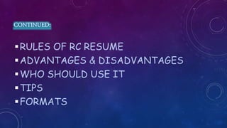 Choronological resume | PPT