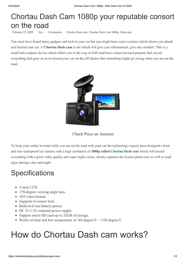 Chortau Dash Cam | PDF