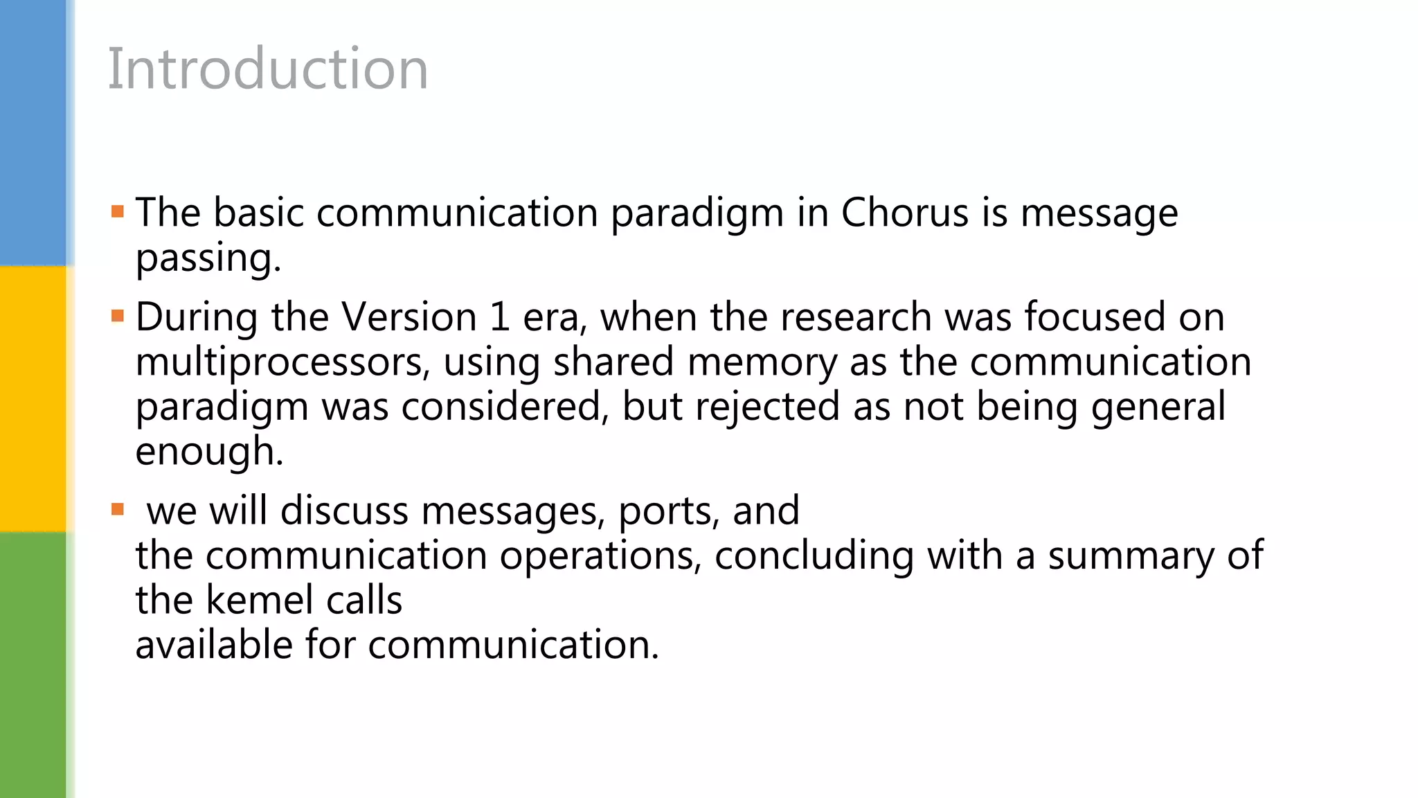 Chorus - Distributed Operating System [ case study ] | PPTX