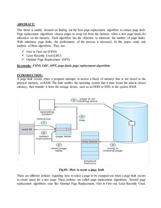 Chosse a best algorithm for page replacement to reduce page fault and ...