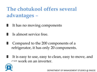 Team SNGCE: Innovation #7- ChotuKool | PPT