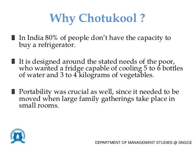 Team SNGCE: Innovation #7- ChotuKool